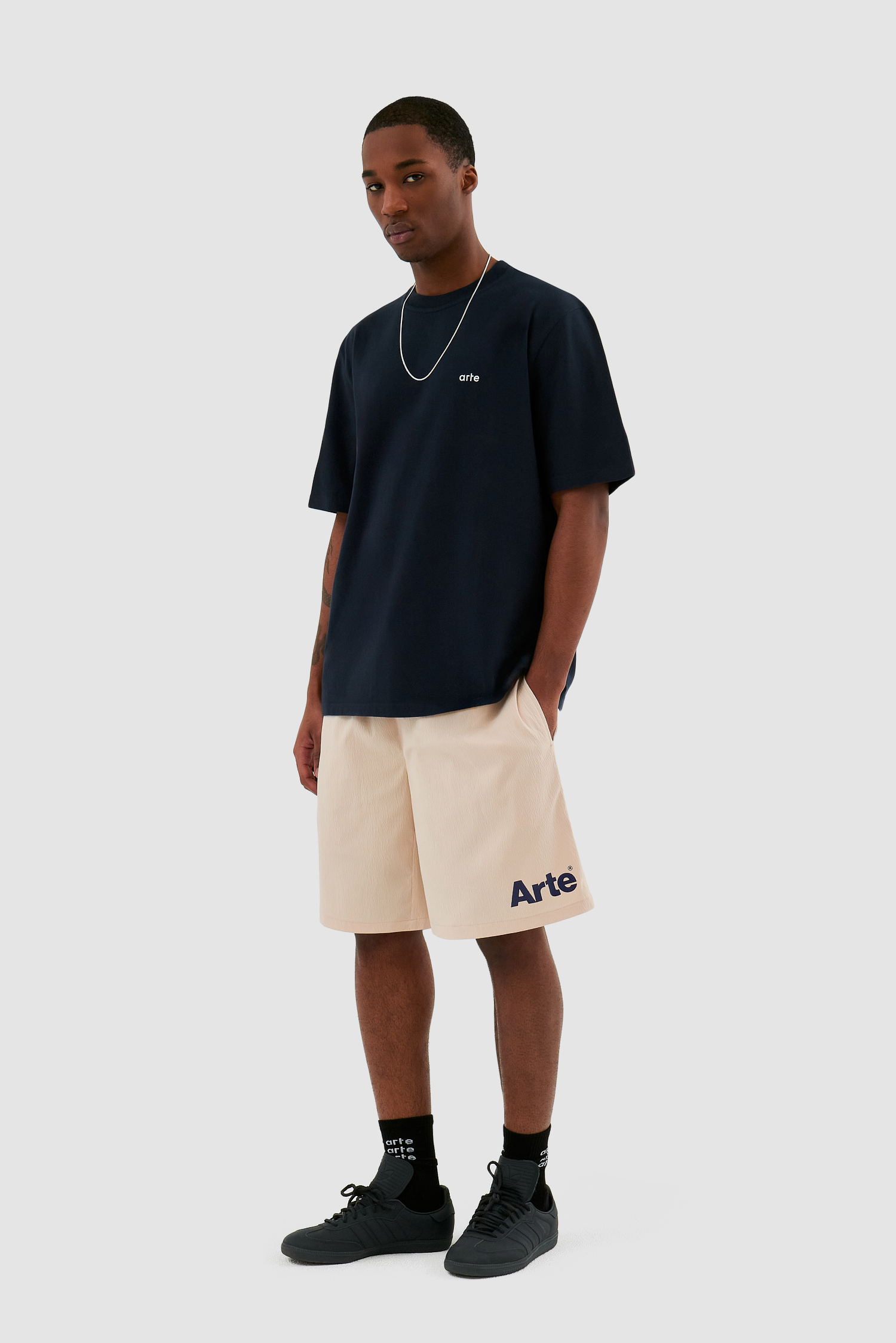 Arte Antwerp Samuel Logo Shorts CREAM• Michele Inzerillo Moda Lusso ...