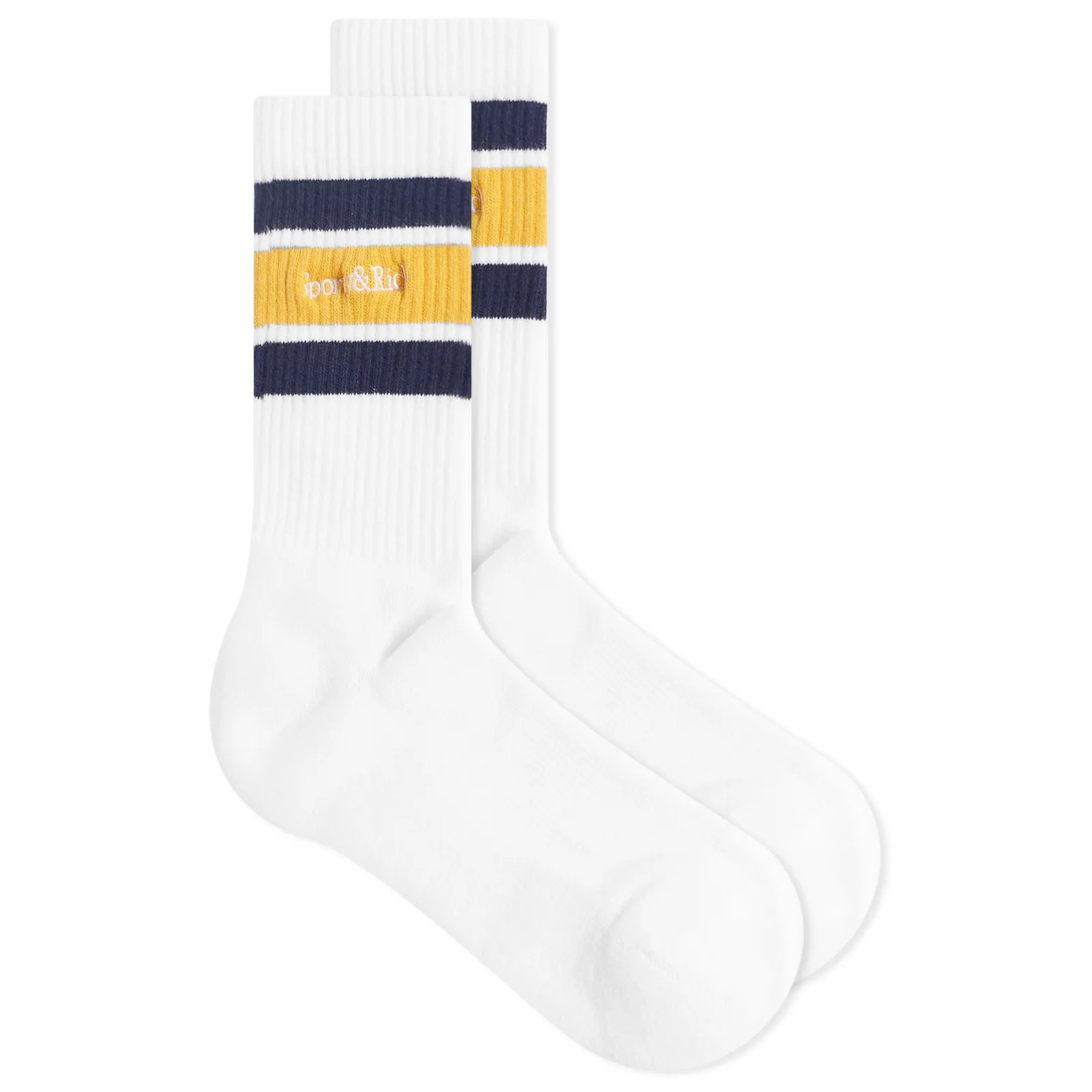 Sporty&Rich Serif Logo Embroidered Socks WHITE• Michele Inzerillo Women ...